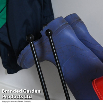 Garden Gear 4 Pair Metal Welly Boot Rack Storage Stand
