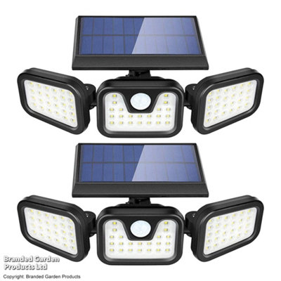 Garden Gear Solar-Powered Motion Sensor Security Light 74 LEDs Remote ...