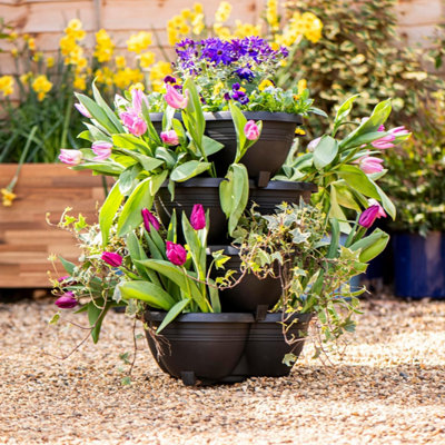 GARDEN GEAR VERTICAL STACKING PLANTER TOWER MODULAR PLANT POTS FOR ...