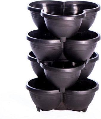 GARDEN GEAR VERTICAL STACKING PLANTER TOWER MODULAR PLANT POTS FOR ...