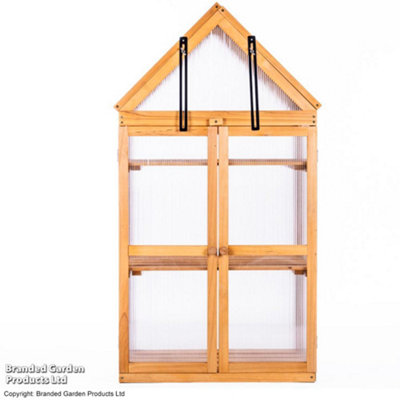 Garden Gear Wooden 3 Shelf Cold Frame Greenhouse, Polycarbonate Panels ...