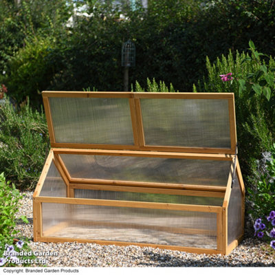 Garden Gear Wooden XL Cold Frame Greenhouse, Polycarbonate Panels ...