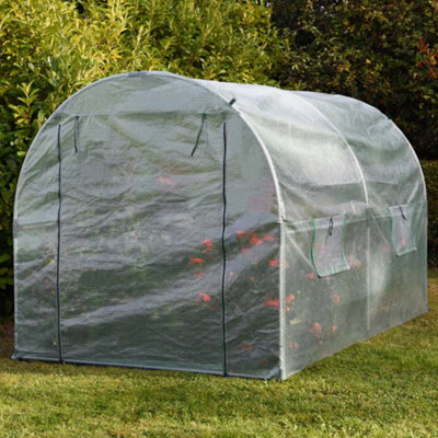 Garden Grow 2m x 2m Greenhouse Polytunnel, Powder Coated Steel Frame ...