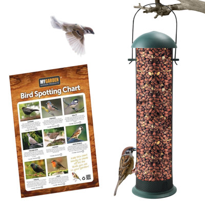 Garden Hanging Bird Feeder Adjustable Roof, Easy Refill, Bird Feeder ...