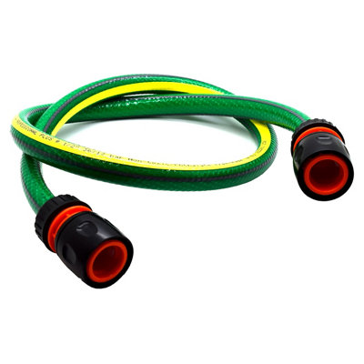 Garden Hose Pipe, 1 m / 3.2 ft Long + 2 x Connectors, Reinforced 6 ...