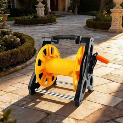 Garden Hose Reel, Hose Storage System with Nozzle Fittings without Pipe