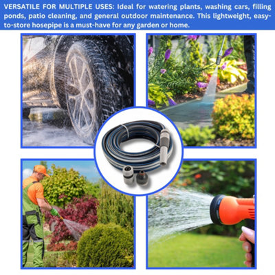 Garden Hose Set, 4-Layer Flexible Hose - Complete 4-Pc Kit, Adjustable ...