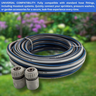 Garden Hose Set 4-Layer Flexible Hose Pipe with 2 Universal Hose ...