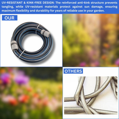 GARDEN HOSE SET 4-LAYER FLEXIBLE HOSE PIPE WITH 2 UNIVERSAL HOSE ...