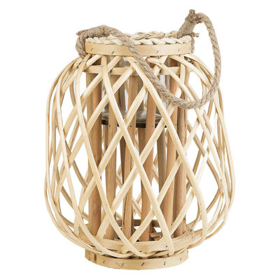 Garden Lantern Lantern MAURITIUS Willow Wood 30 cm Natural