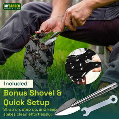 Garden Lawn Aerator Spikes Shoes with Stainless Steel Shovel Unisize ...