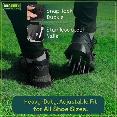 Garden Lawn Aerator Spikes Shoes with Stainless Steel Shovel Unisize ...