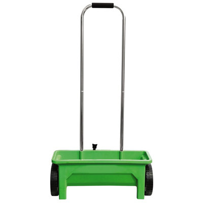 Garden Lawn Seed Spreader - 12L Green Wheeled Scatter Spreader with 10 ...