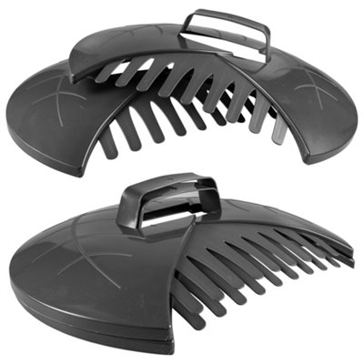 garden leaf grabbers,hand held tidy rake picker,leaf collector/grab (gray)