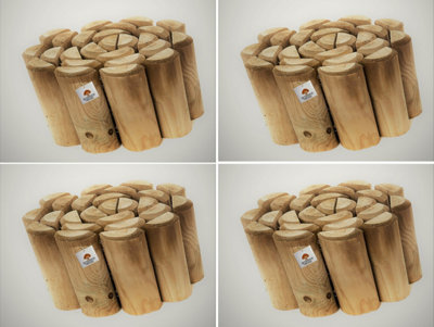 Garden Log Edging Rolls Lawn Border Edge (H)150mm (L)1.8m Set of 4 | £ ...