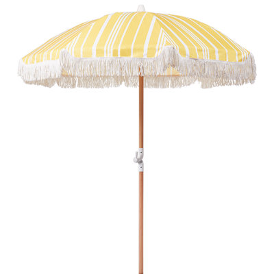 Garden Market Parasol 1.5 m Yellow and White MONDELLO | DIY at B&Q