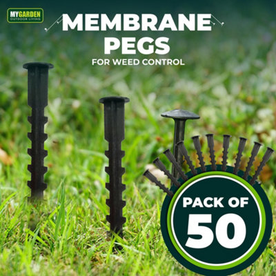 Garden Membrane Pegs for Weed Control 50 Pack Heavy Duty Ground Pegs ...