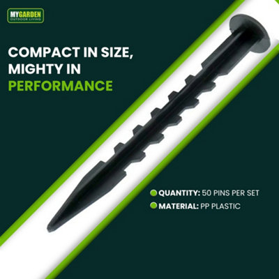 GARDEN MEMBRANE PEGS FOR WEED CONTROL 50 PACK HEAVY DUTY GROUND PEGS ...