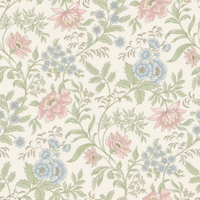 Garden Muse Wallpaper Pink / Green Rasch 100012