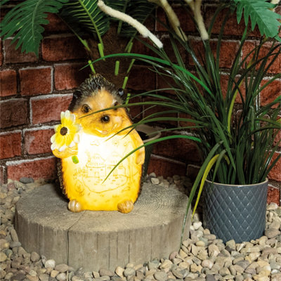 Garden Outdoor Solar Powered Light Up Animal Hedgehog Ornament Gnome ...