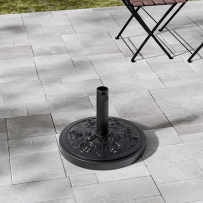 Garden Parasol Base With Floral Rose Design Weather Resistant For ...