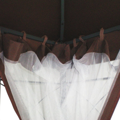 Garden Patio Outdoor Party Metal Gazebo Mosquito Net w/ Zipper Fly ...