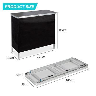 Garden Patio Portable Folding Bistro Bar Table Camping BBQ Desk with ...