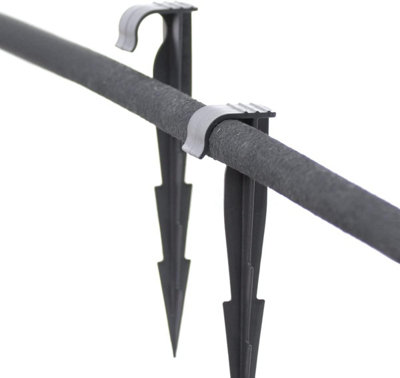 Garden Pegs, 100 Pieces Pack of 160mm / 6.3" Ground Pegs for Irrigation ...