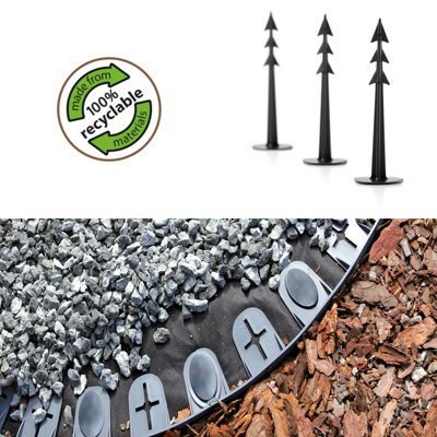 Garden Pegs - Pack of 100 x 5" Ground Pegs for Securing Landscape ...