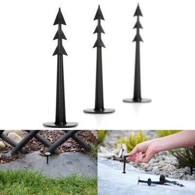 Garden Pegs - Pack of 100 x 5" Ground Pegs for Securing Landscape ...