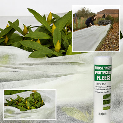 Garden Plant Frost Protection Fleece Cover Marksman White 1.5m x 15m Sheet