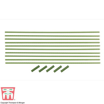 Garden Plant Support 90cm Stake 10 Pack Plastic Coated Metal Poles