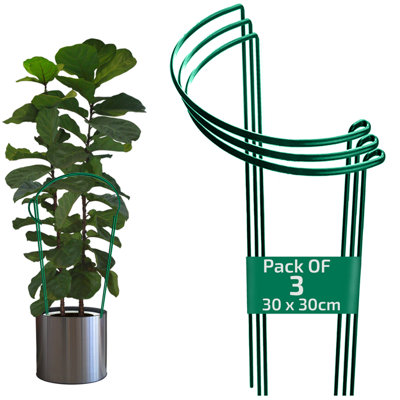 Garden Plant Support Stakes 3 Pack Half Round Plant Support Ring Cage ...