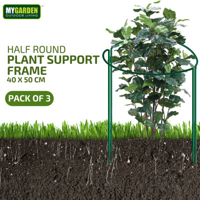 Garden Plant Support Stakes 3Pack Half Round Plant Support Ring Cage ...