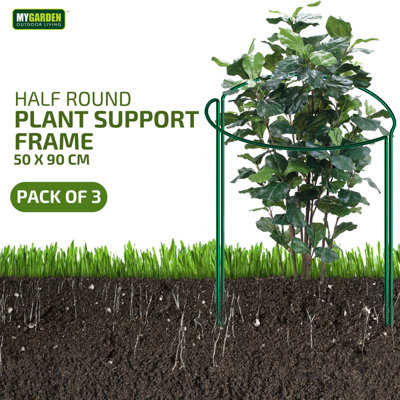 Garden Plant Support Stakes 3Pack Half Round Plant Support Ring Cage ...