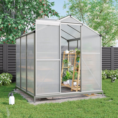 GARDEN PLANTS GROW HOUSE WITH ALUMINIUM FRAME LARGE WALK-IN GREEN HOUSE ...