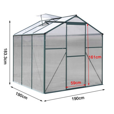 Garden Plants Grow House with Aluminium Frame Large Walk-In Green House ...