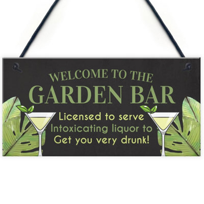 Garden Plaque For Outdoor Garden Bar Sign Gift Summerhouse Sign | DIY ...