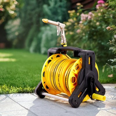 Garden Portable Flexible Hose Reel Compact Set Outdoor Manual ...
