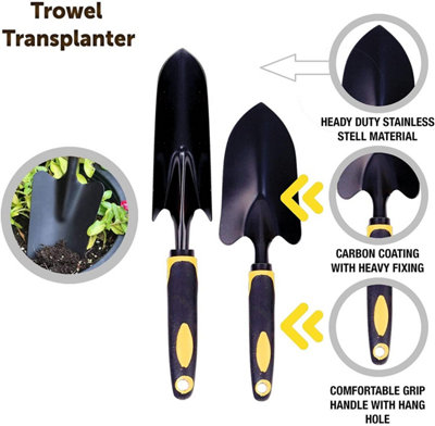 Garden Premium Tool Set 5 Pcs Stainless Steel with Non-slip Rubber Grip ...