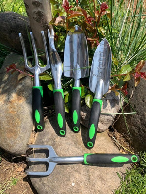 Garden Premium Tool Set 5 Pcs Stainless Steel with Non-slip Rubber Grip ...