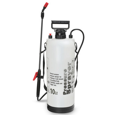 Garden Pressure Sprayer Pump 10 Litre Weed Killer High Pressure Long ...