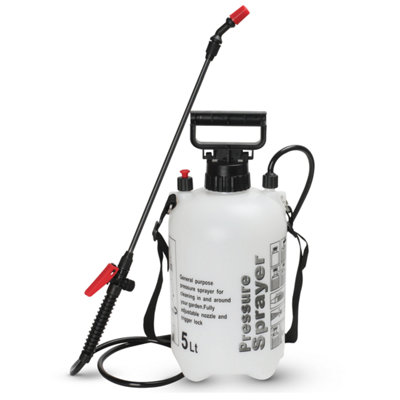 Garden Pressure Sprayer Pump 5 Litre Weed Killer High Pressure Long ...