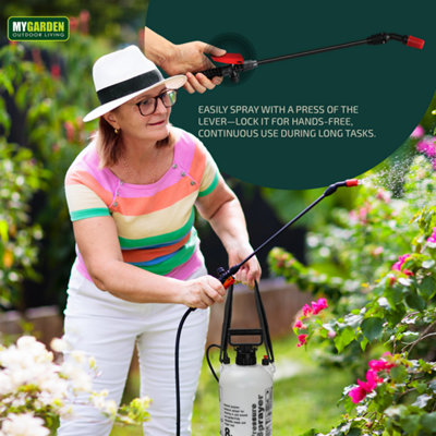 Garden Pressure Sprayer Pump 8 Litre Weed Killer High Pressure Long ...