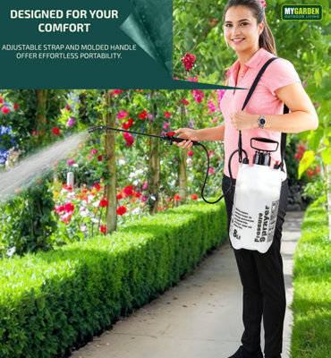 Garden Pressure Sprayer Pump 8 Litre Weed Killer High Pressure Long ...