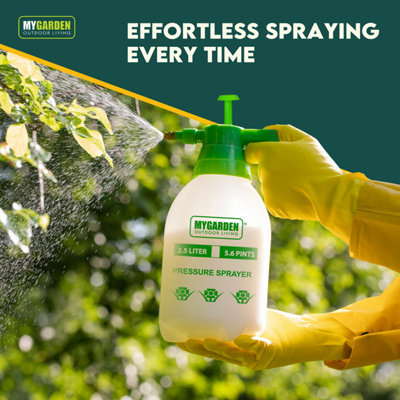 Garden Pressure Sprayer with Adjustable Nozzle & Safety Lock 2.5 Litre ...