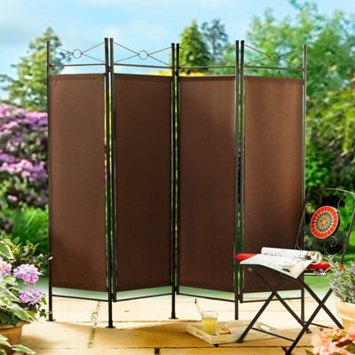 Garden Privacy Screen - 4 Panel Portable Sun & Wind Protection with ...