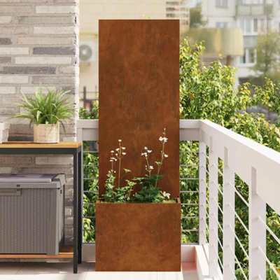 Garden Privacy Screen Rusty 50 x 140 cm Weathering steel