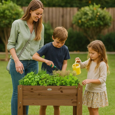 Garden Raised Planter Wooden Outdoor Bed Box Container Landscaping ...