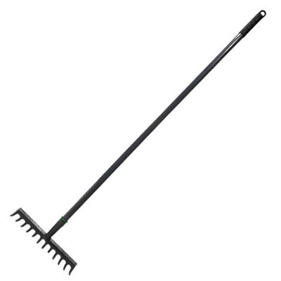 Garden Rake 12 Tooth Lawn Grass Weed Leaf Outdoor Soil Steel 120cm 48 ...